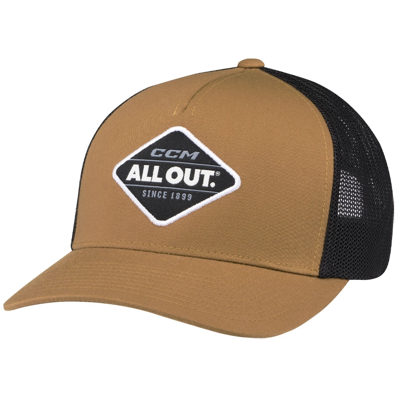 CCM All Outside Meshback Trucker Cap - Light Brown | Jerry's Hockey